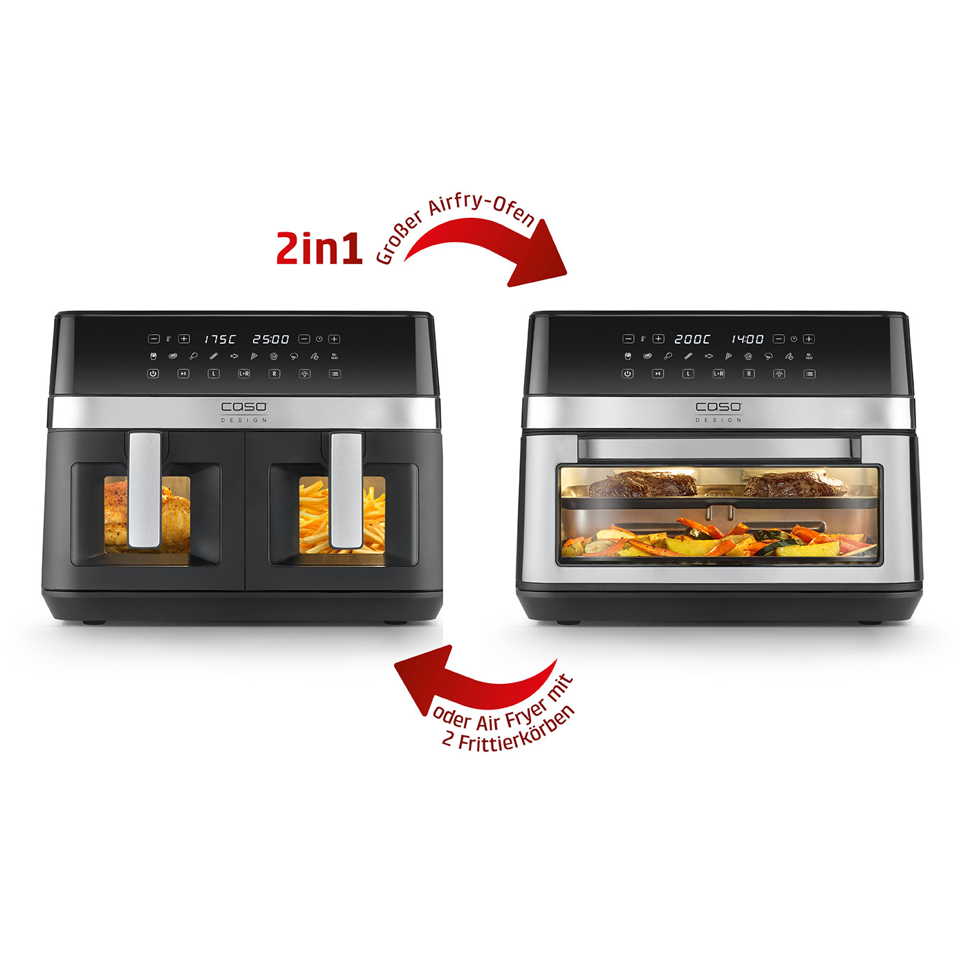 Design Hot Air Fryer CASO AirFry DuoChef | CASO Design Onlineshop CH