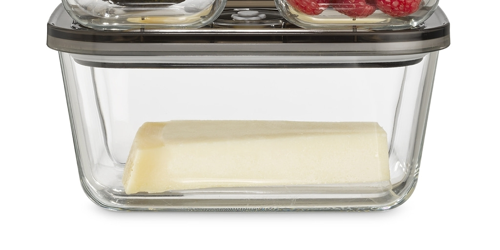 Stackable glass vacuum container set with plastic lid CASO VacuBoxx Eco ...